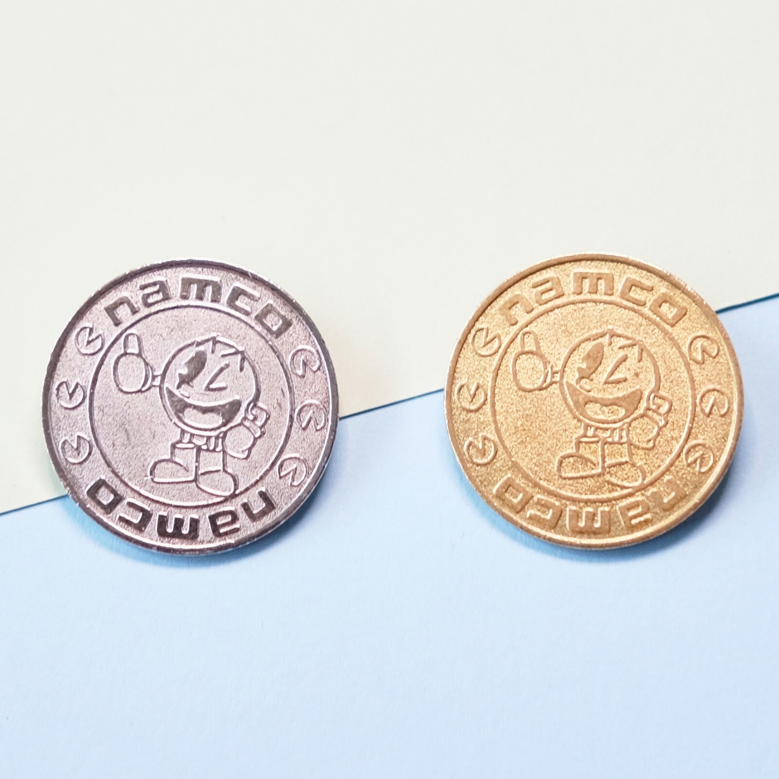 Namco Amusement Token Gold & Silver Set of 2 Arcade Coin Pacman Ghost ...