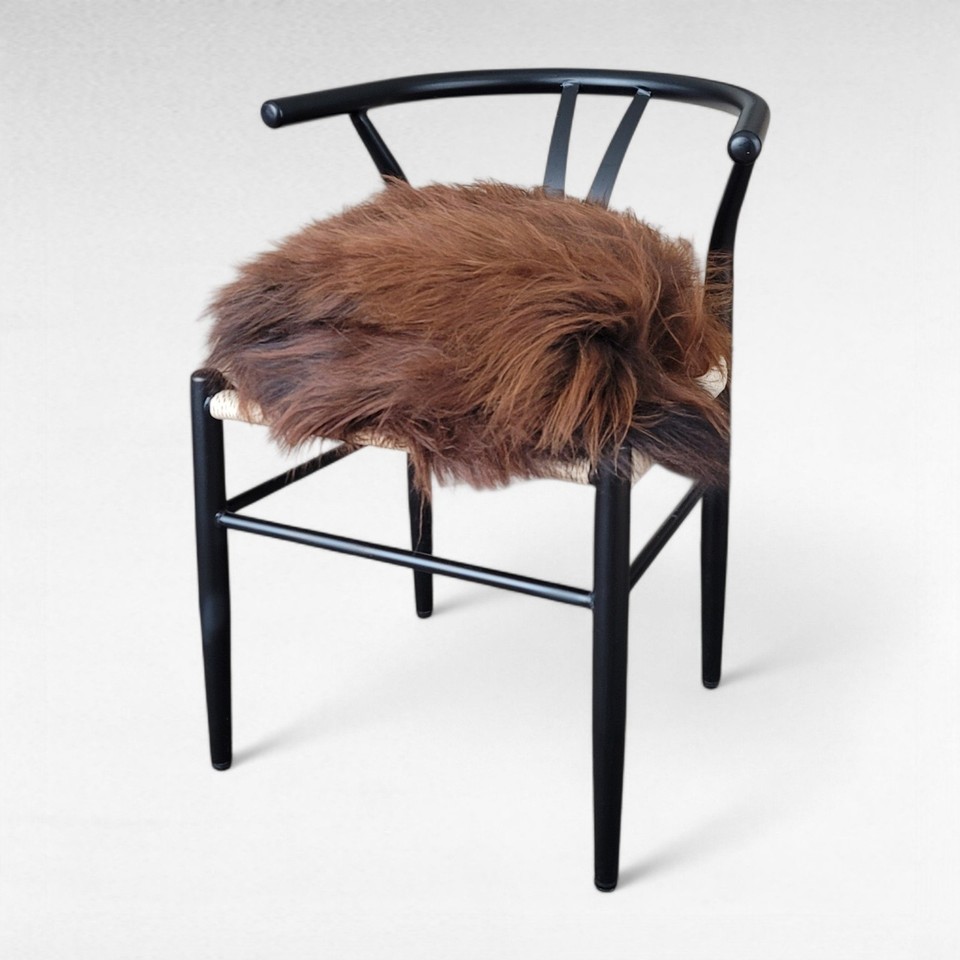 XL Undyed Rusty Moorit Long Wool Icelandic Sheepskin 54" x 38" Fur Hide ...