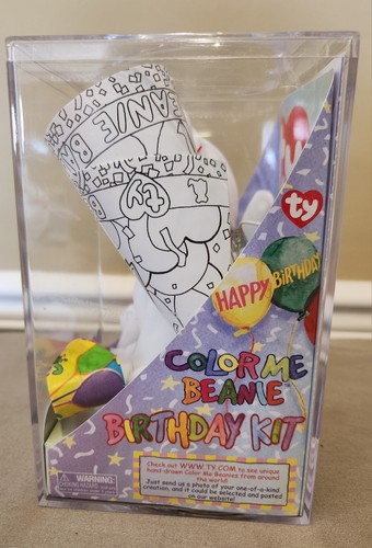 Ty Color Me Beanie Babies Birthday Kit CAT Kitten Complete Kit Vintage ...
