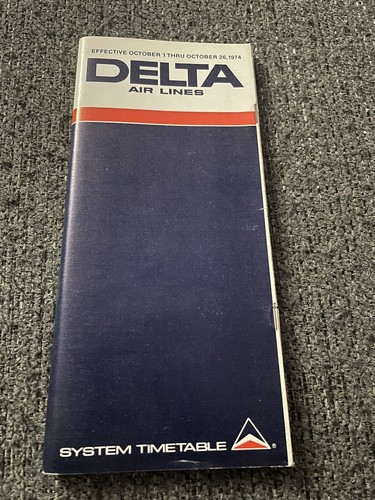Vintage Delta Air Lines System timetable October 1 1974 | eBay