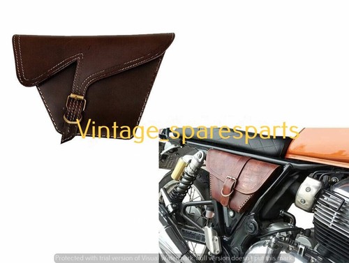 Fit For Royal Enfield GT & Interceptor 650 Side Panel Bag Leather Brown ...