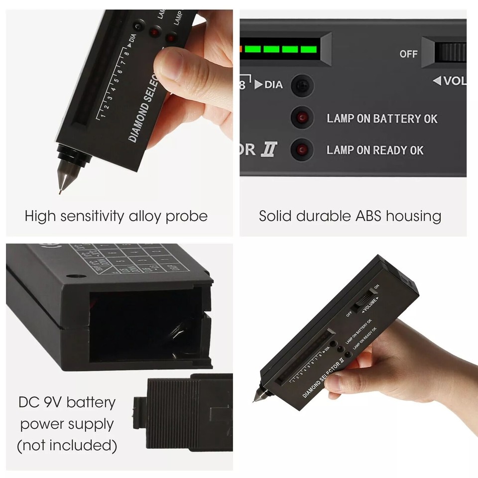 Diamond Tester Selector Illuminated Jewelry Gemstone Testing Tool Kit ...