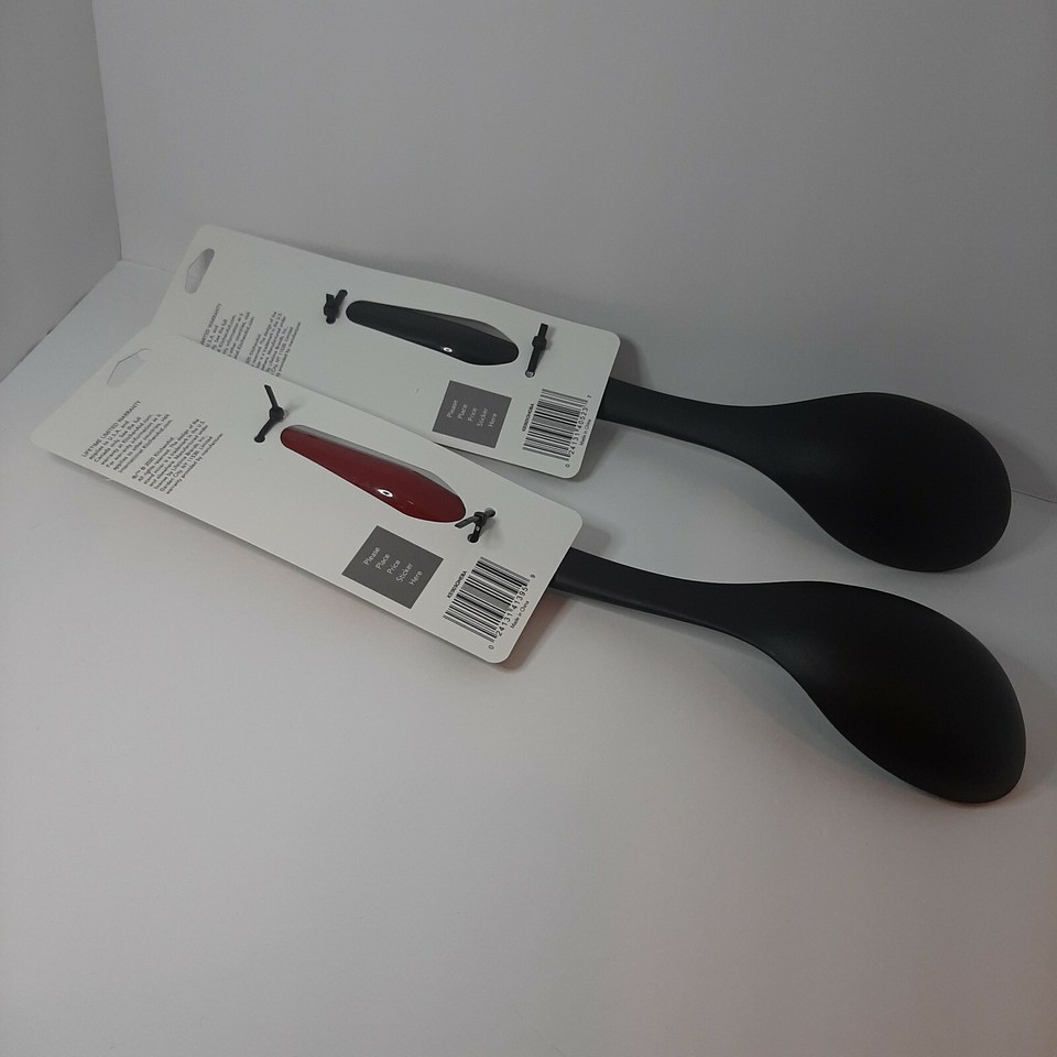 2 KitchenAid Basting Spoons Black and Red Heat Resistant Cooking ...