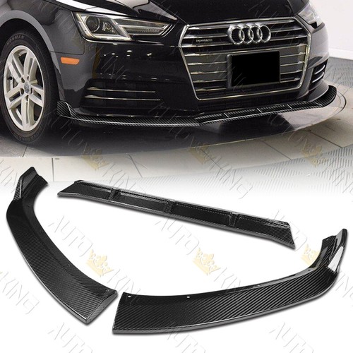 FIT 17-18 AUDI A4 B9 CARBON FIBER FRONT BUMPER BODY KIT SPOILER ...