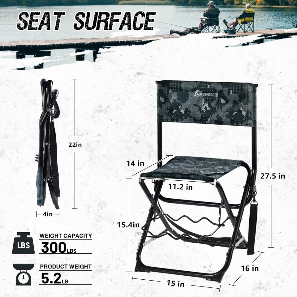 Fishing Chairs with Rod Holder Outdoor Folding Fishing Stool for Adults ...