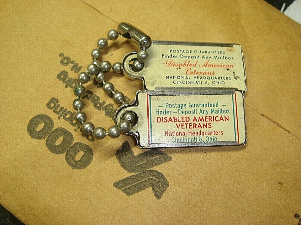1950 & 1952 DAV Tag Kansas Keychain License Plate Disabled American ...