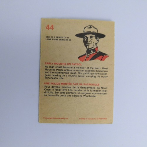 VINTAGE 1973 O-PEE-CHEE RCMP TRADING CARDS Replacement Card #44 OF 55 ...