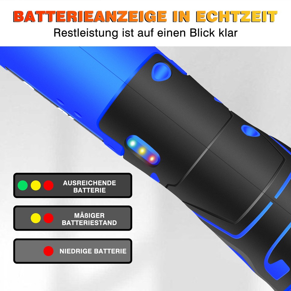 Cordless Impact Ratchet Wrench Driver Electric Rattle Nut Gun Sockets ...