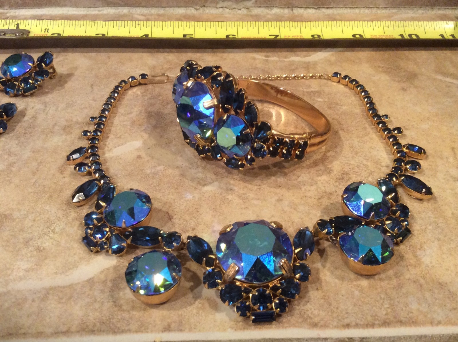 Bracelet Necklace Earrings Vintage HOBE Rhinestone Set Fabulous! Lot2 ...