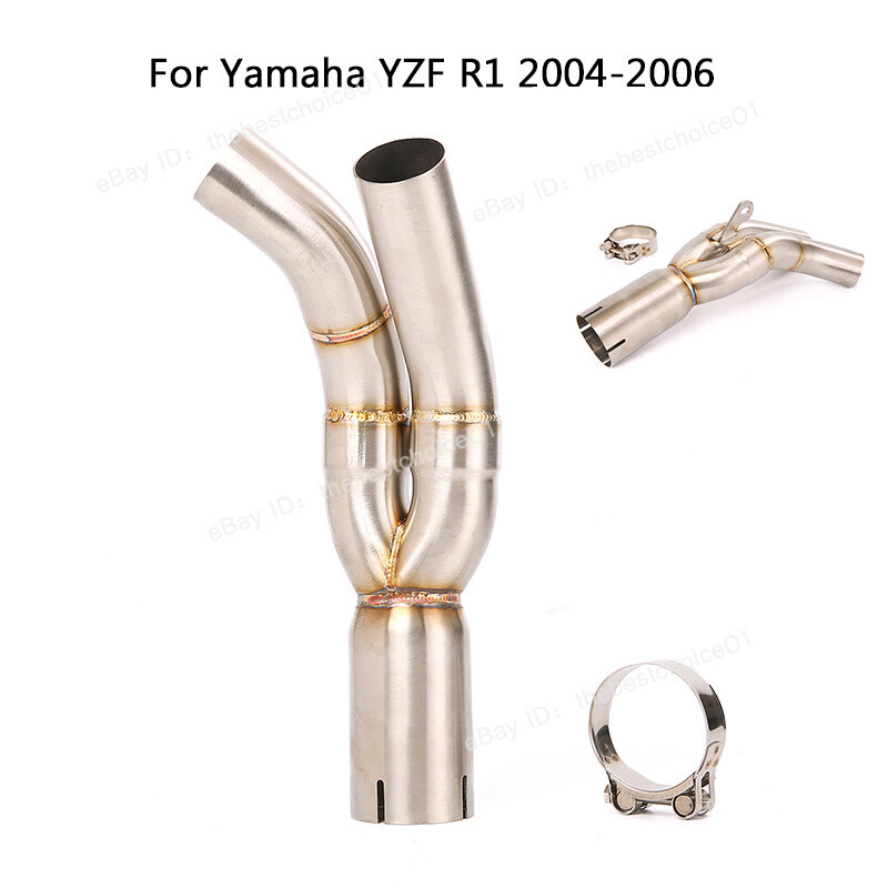Motorcycle Exhaust Connect Tube Mid Link Pipe Escape For Yamaha YZF R1 ...