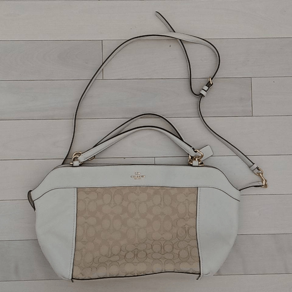 Coach Women's Signature Logo Leather Hand Tote Bag Cr… - Gem