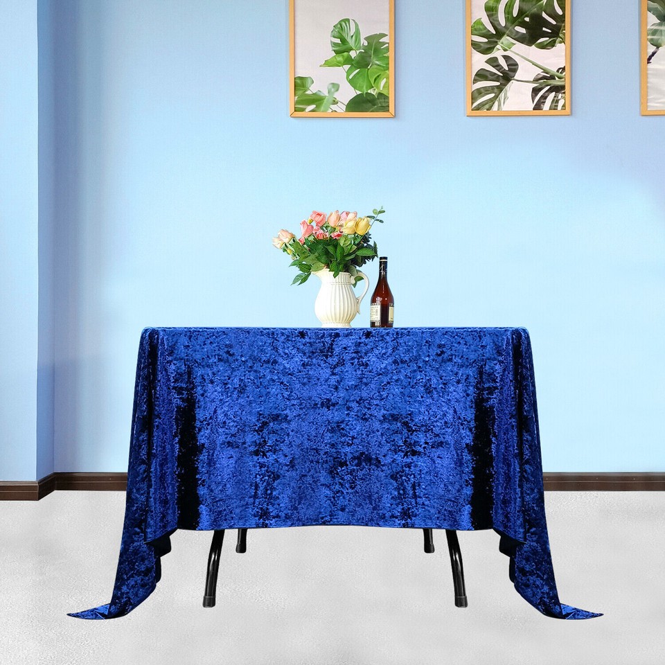 Luxury Square Velvet Tablecloth Soft Crushed Velvet Table Cover Dining ...