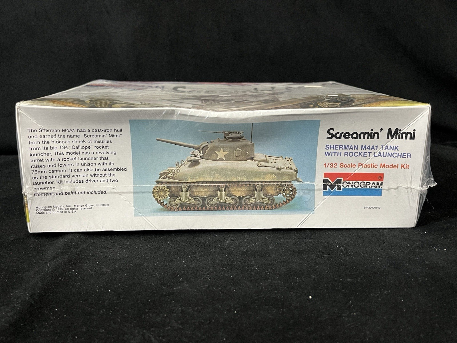 Vintage Monogram Sherman M4A1 Screamin' Mimi 1/32 Scale Model Kit ...