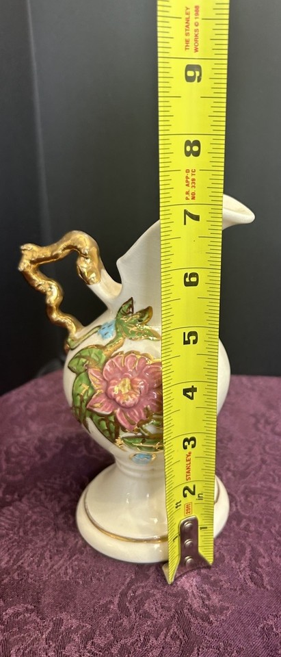 Vintage Hull Pottery Pitcher Vase W6 Woodland Ewer 1950's Gold Twig ...