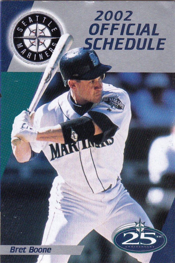 2002 SEATTLE MARINERS BASEBALL POCKET SCHEDULE - BRET BOONE | eBay