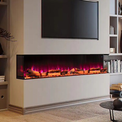 Electric Fireplace Panoramic Media Fire 40/50/60in Standing Insert LED ...