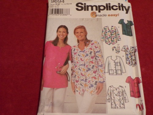 🌹 SIMPLICITY #9694 - LADIES MEDICAL ASST. - NURSE SCRUBS TOPS PATTERN 8 ...
