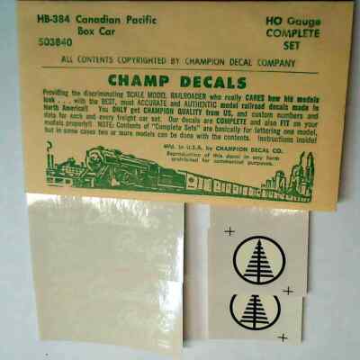 Champ Decals HO Scale: Canadian Pacific Boxcar - Green Car - White ...