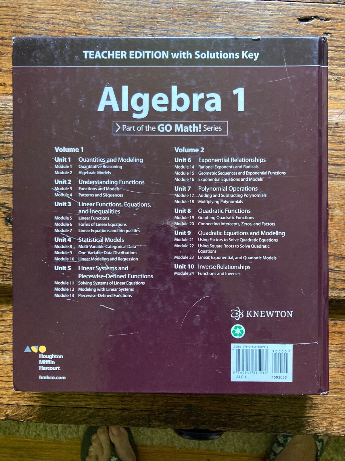 HMH Algebra 1 TEACHERS EDITION with Solutions Key 2015 ISBN 978-0-544 ...