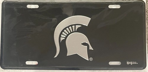 New Michigan State Spartans Metal Tag Car License Plate Black Silver ...