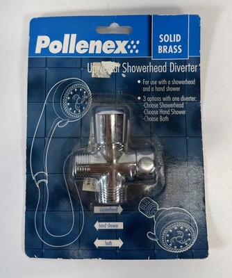 Pollenex Solid Brass Universal Shower Head Diverter New In Sealed ...
