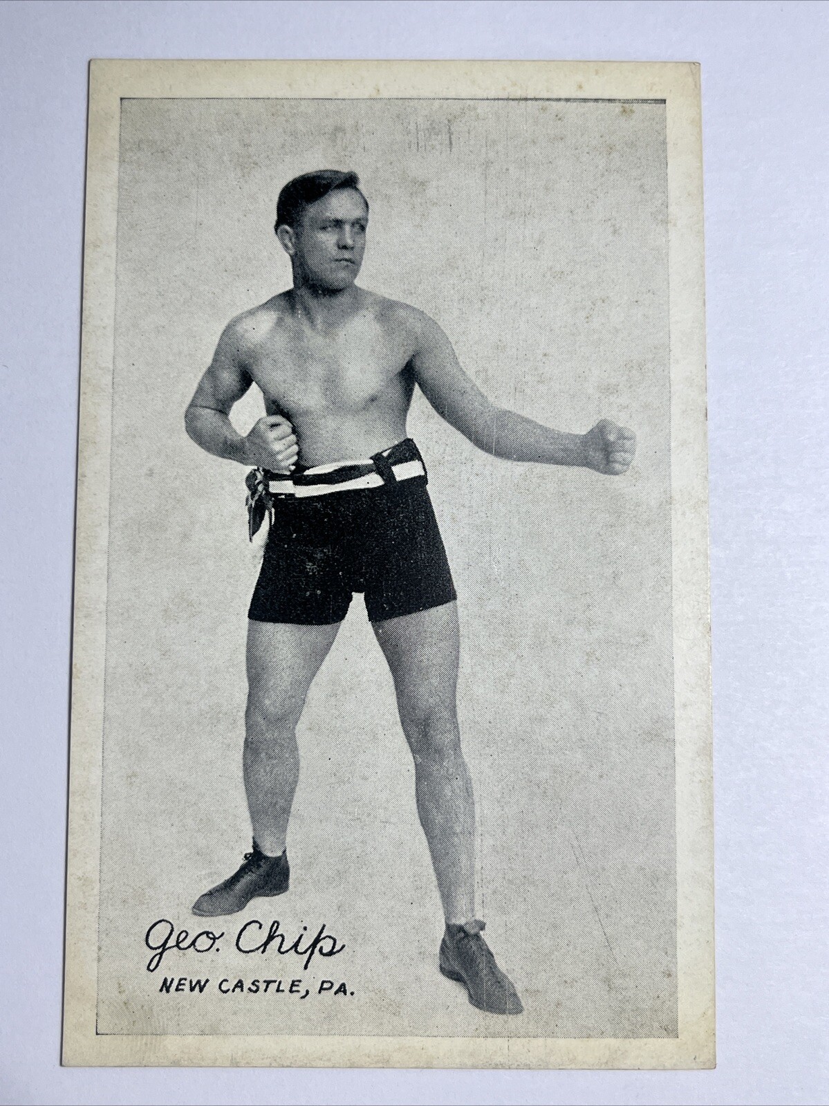 George Chip, Boxing Exhibit Card Postcard Photo, New Castle, PA., JD1 ...
