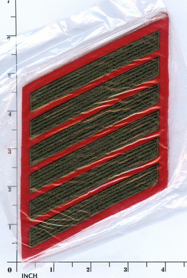 USMC 6 Bars VINTAGE Service Stripes HASH MARKS grn/red PATCH set ...
