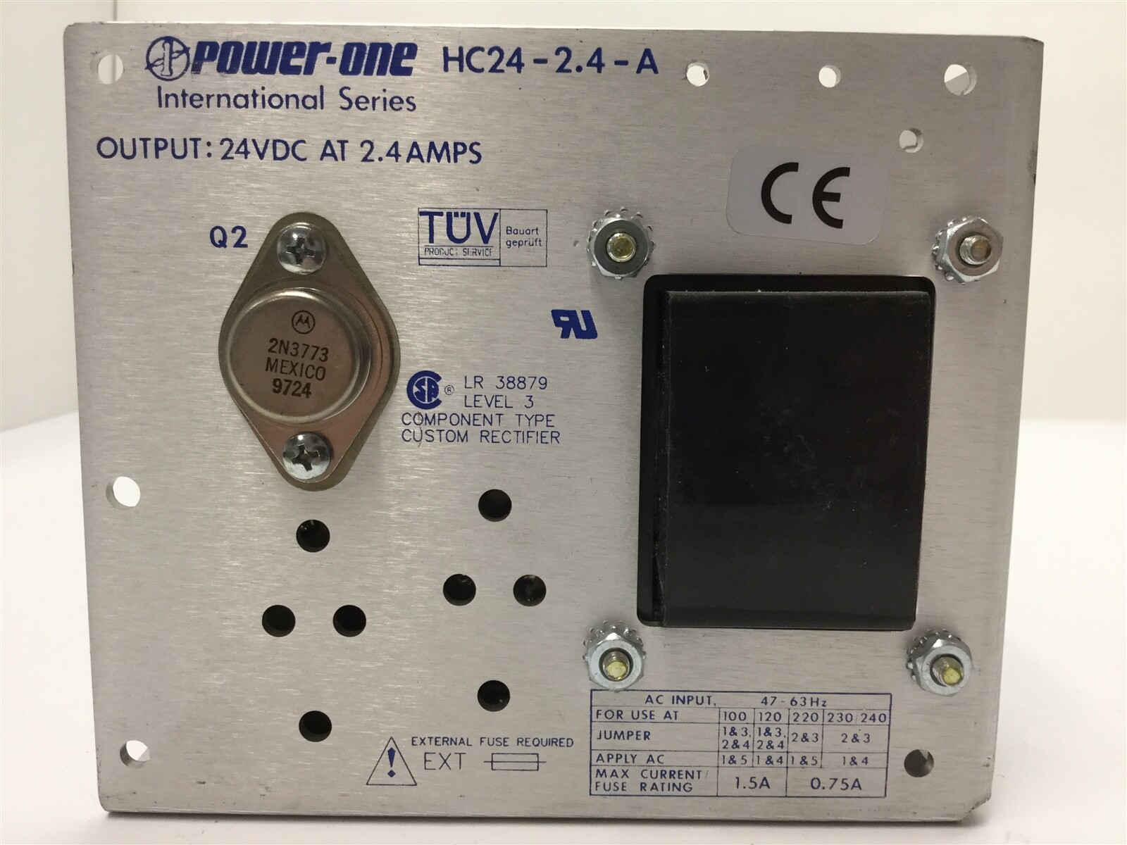 Power One HC24-2.4-A Power Supply, Input: 100-240VAC 47-63Hz, Output ...