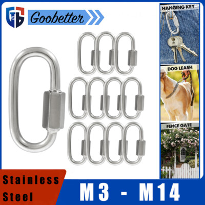 M3 - M14 Quick Repair Link Chain Extend Screw Lock Fastener Carabine ...