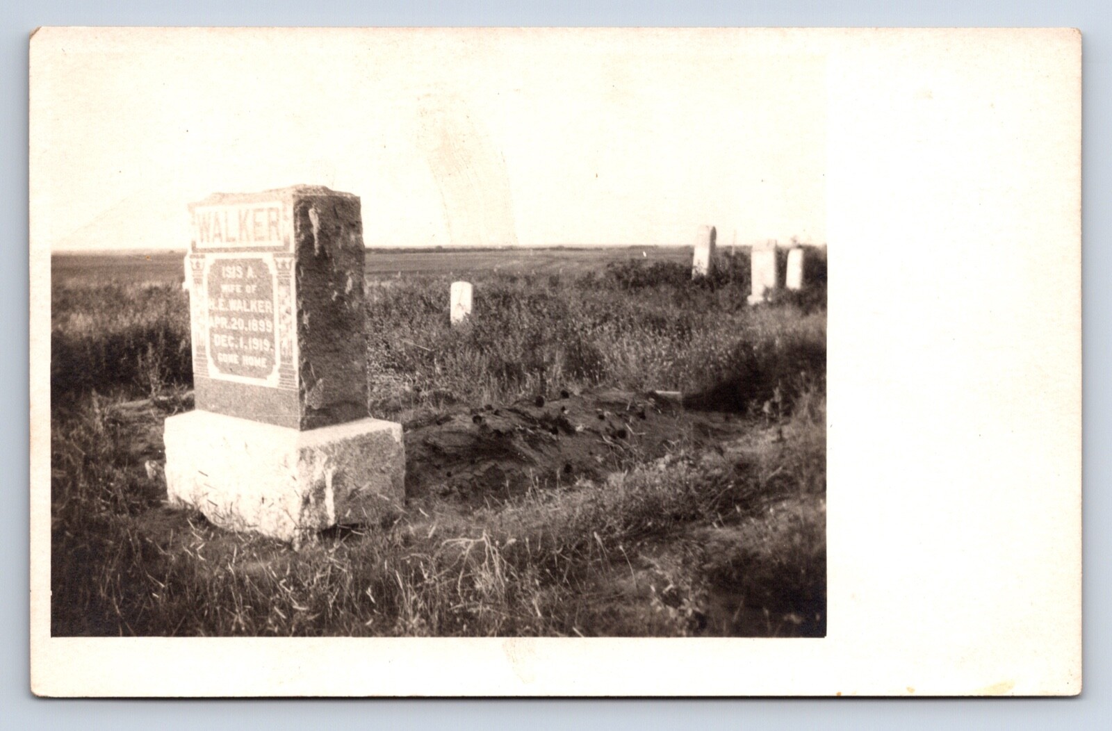 Vintage RPPC Grave of Young Isis Walker Ash Valley Cemetery Pawnee ...