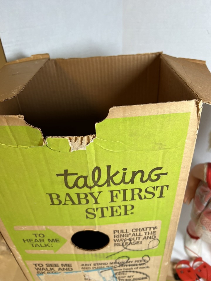 Vintage Mattel Talking Baby First Step Doll w/ Rollerskates Does Not ...