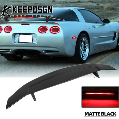 For Chevy Corvette C6 C8 ZR1 MATTE 52'' Rear Trunk Spoiler Wing LED ...