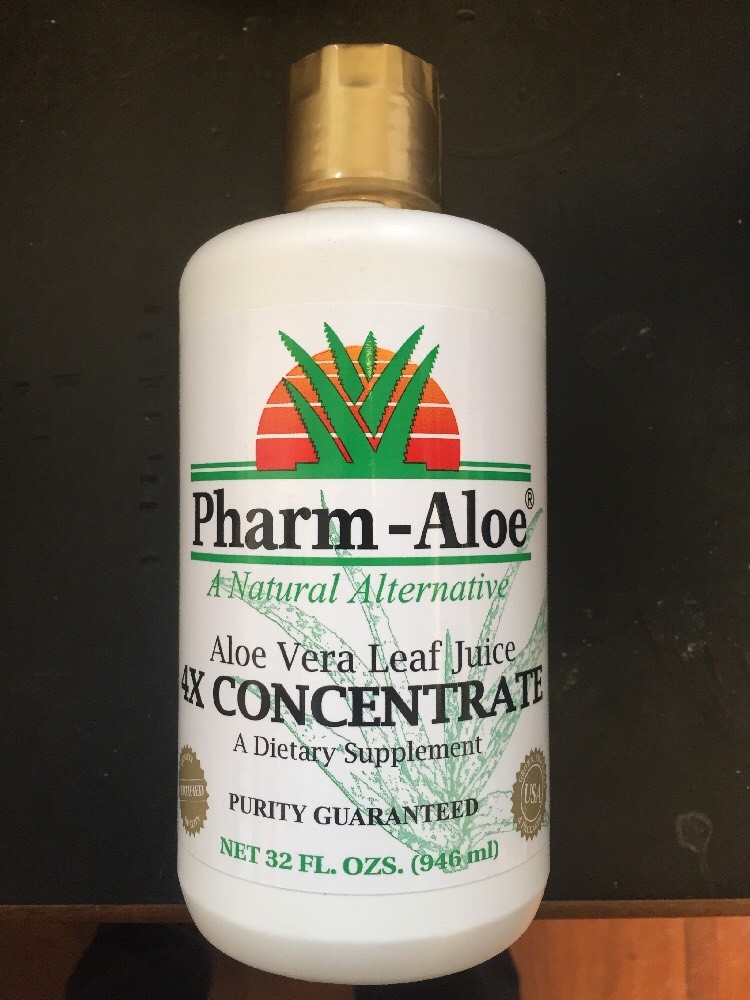 Aloe Vera Organic Leaf Juice 32oz 4X CONCENTRATE Made in USA by Pharm ...
