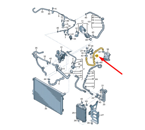 NEW VOLKSWAGEN ARTEON 3H7 COOLANT HOSE 3Q0121058B 3Q0-121-058-B | eBay