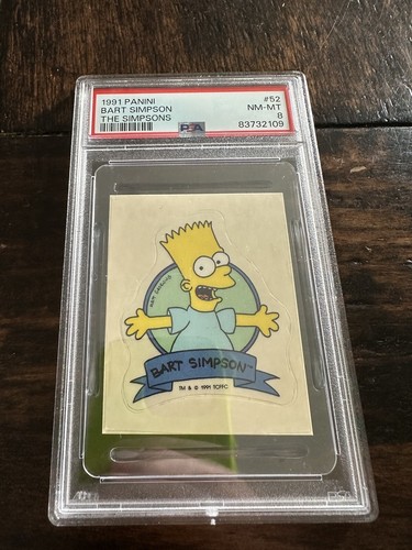 1991 PANINI THE SIMPSONS Bart STICKER #52 PSA 8 | eBay
