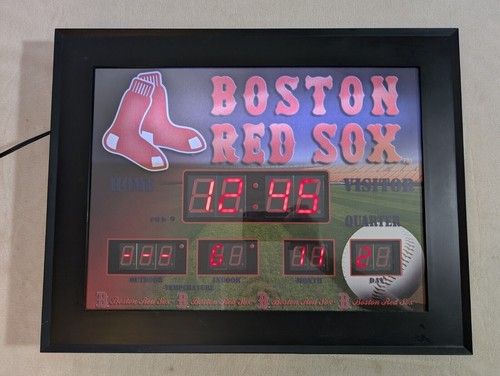 Red Sox Scoreboard LED Clock Date In/Out Temperature BackLight Boston ...