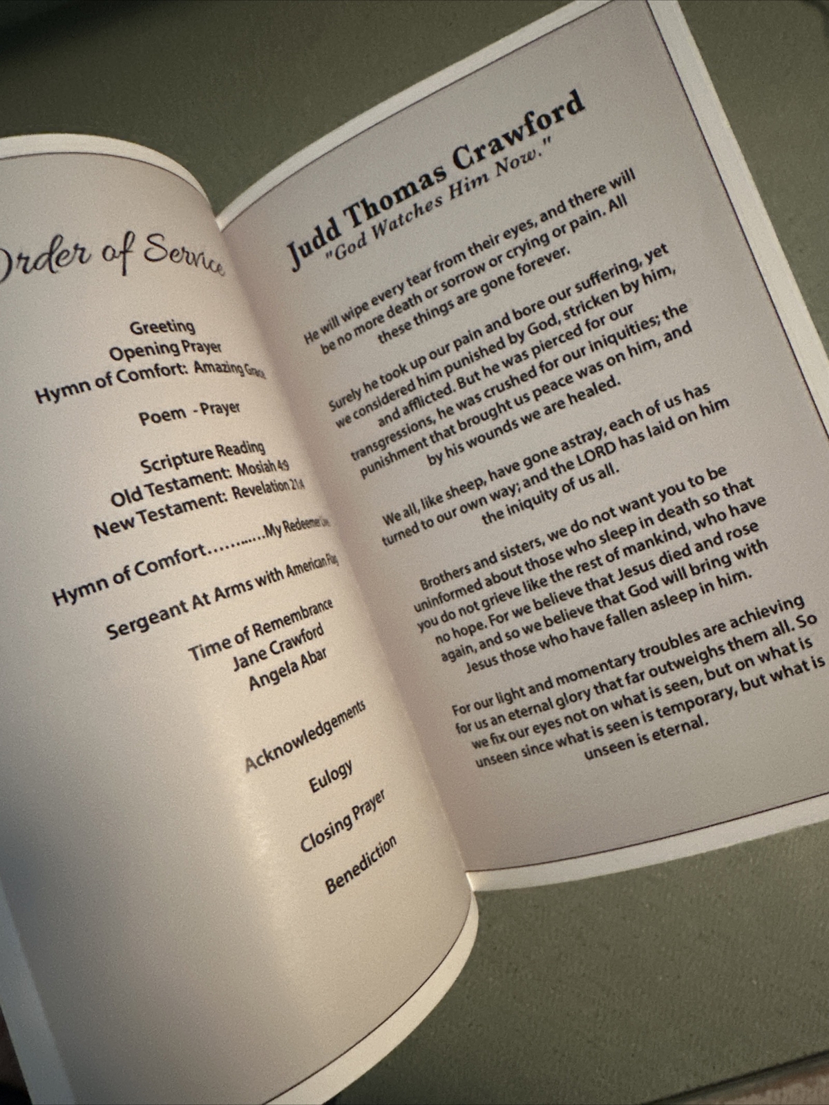 HBO WATCHMEN PROP w/ COA Don Johnson Judd Crawford Funeral Pamphlet ...