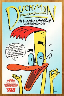 1994 Duckman TV Series Vintage Print Ad/Poster Comedy Cartoon Show ...