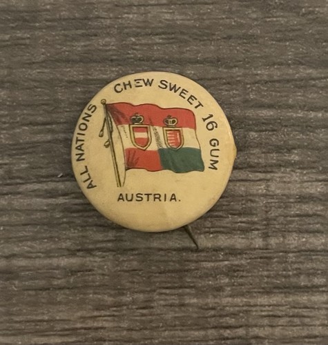 All Nations Chew Sweet 16 Gum Austria Wrigley's Advertising Button Pin ...