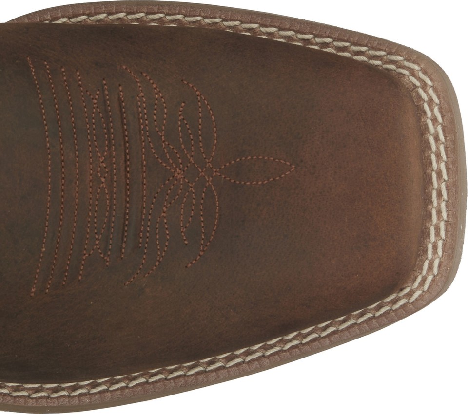 Justin Boots Muley Square Toe Water Buffalo Mens Brown Cowboy Western ...