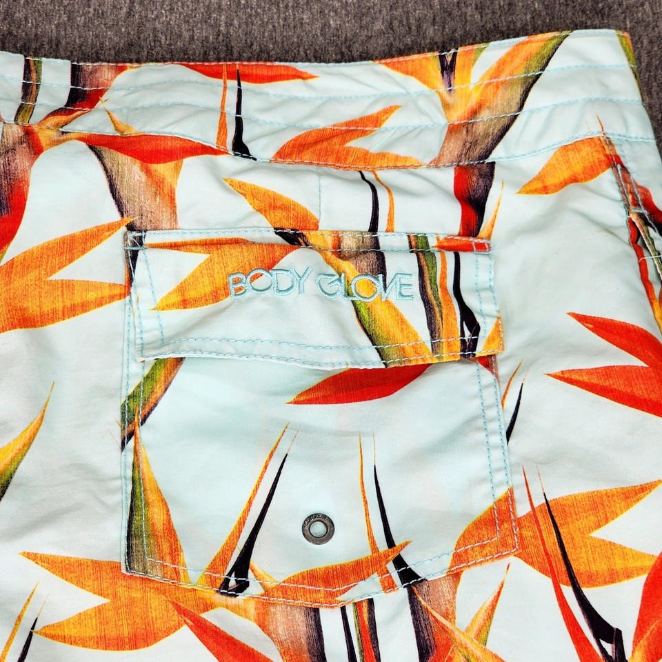 Body Glove Hawaiian Board Short 36 Men Blue Red Bird Paradise Tropical ...