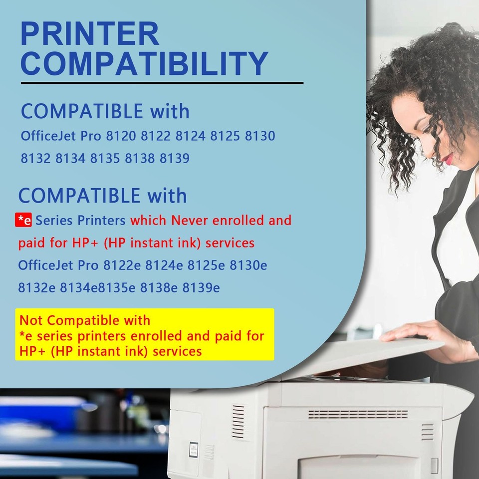 4-Pack 923 Ink Cartridge (CMYK) for HP OfficeJet Pro 8120 8122 8124 ...