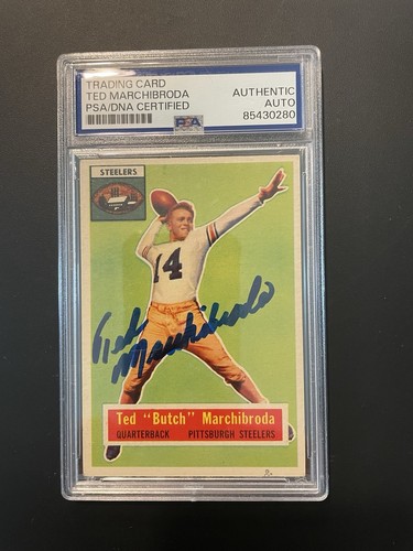 Ted Marchibroda signed 1956 Bowman Card Autograph Pittsburgh Steelers ...