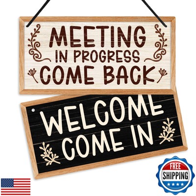 Putuo Decor 'Meeting in Progress' Door Sign - Welcome Come In Office ...