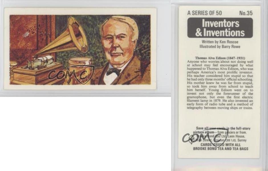 1975 Brooke Bond Inventors & Inventions Tea Thomas Edison Alva (1847 ...