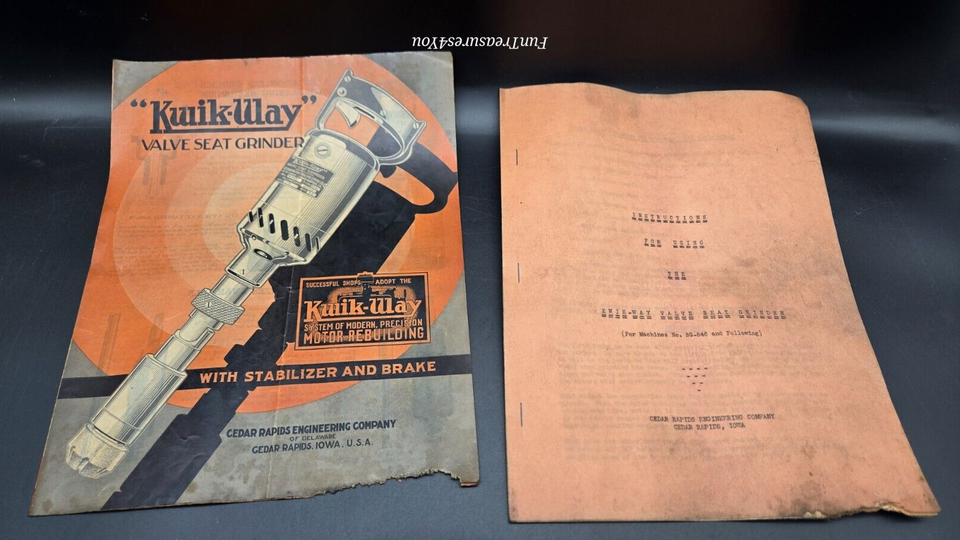 KWIK-WAY Valve Seat Grinder Set #4 SG 1184 W/48 Grinding Stones | Valve ...