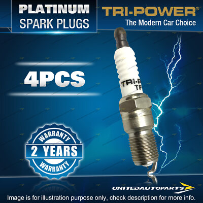 4 x Tri-Power Platinum Spark Plugs for Mitsubishi Triton ME MF MG RVR ...