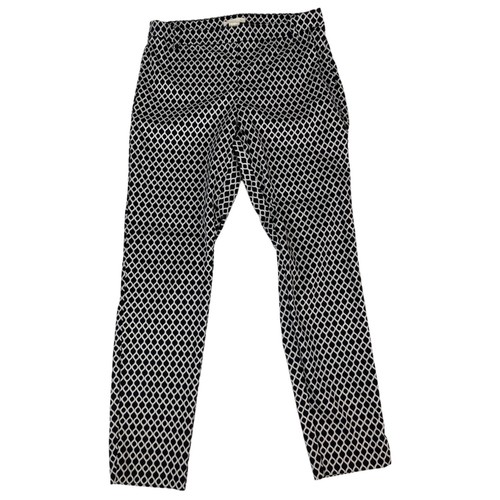 H&M Women's Pants Diamond Pattern 8 Black White Cotton Elastane ...