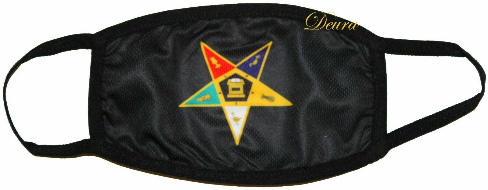MASONIC OES Order of Eastern STAR BLACK FACE MASK FREEMASON Washable ...