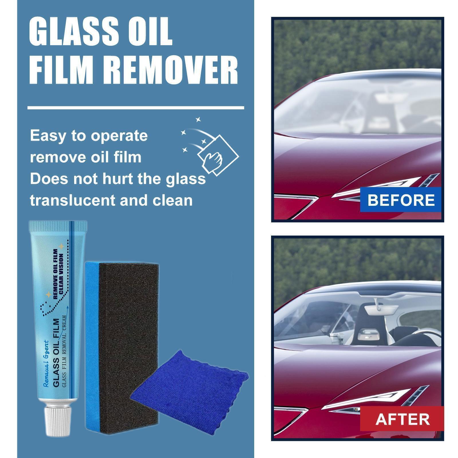 1 Set Car Cleaner Glass Oil Film Remover Windshields Cleaning + Sponge ...